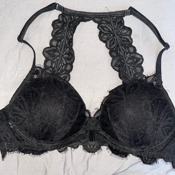 PINK Victoria's Secret | Intimates & Sleepwear | Black Lace Racerback ...